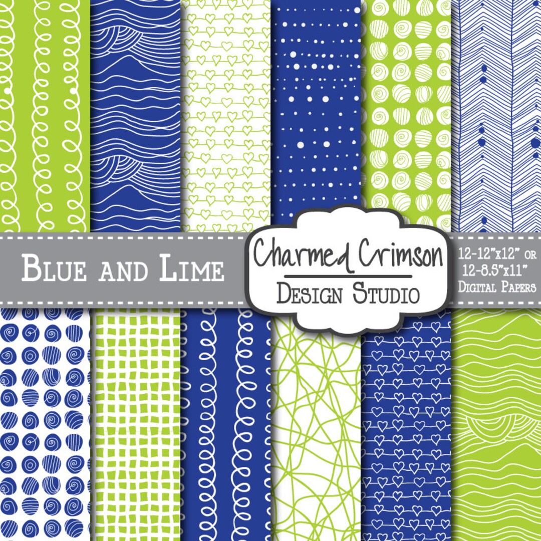 Doodle Digital Paper, Blue Aqua Doodles, Blue Pen Doodles, Circles ...