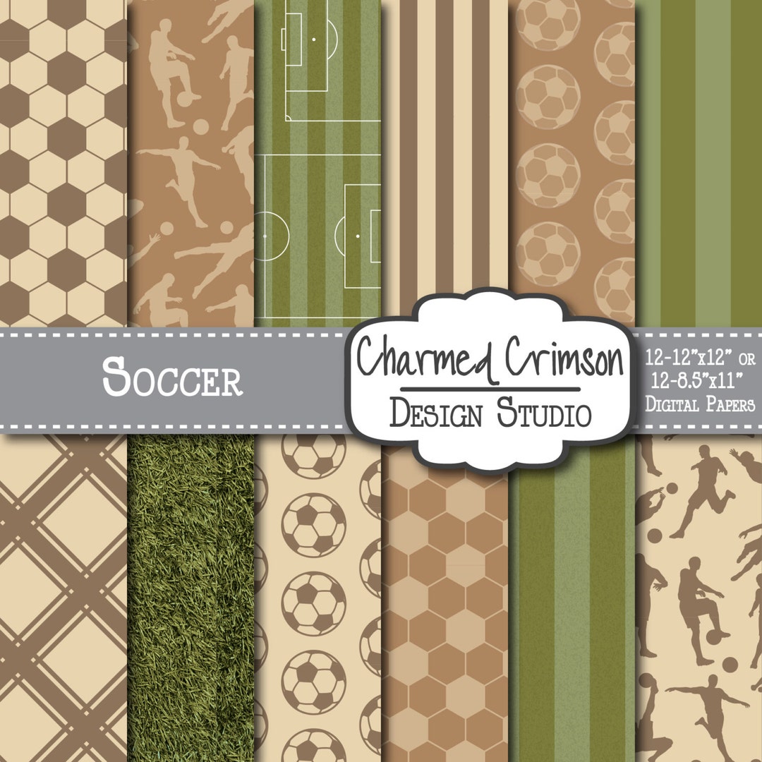 Sports Digital Background, Soccer Digital Paper, Vintage Digital Paper ...