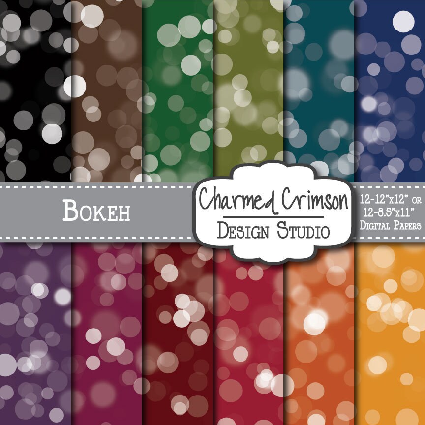 Green Digital Paper Bokeh Digital Paper Purple Digital | Etsy