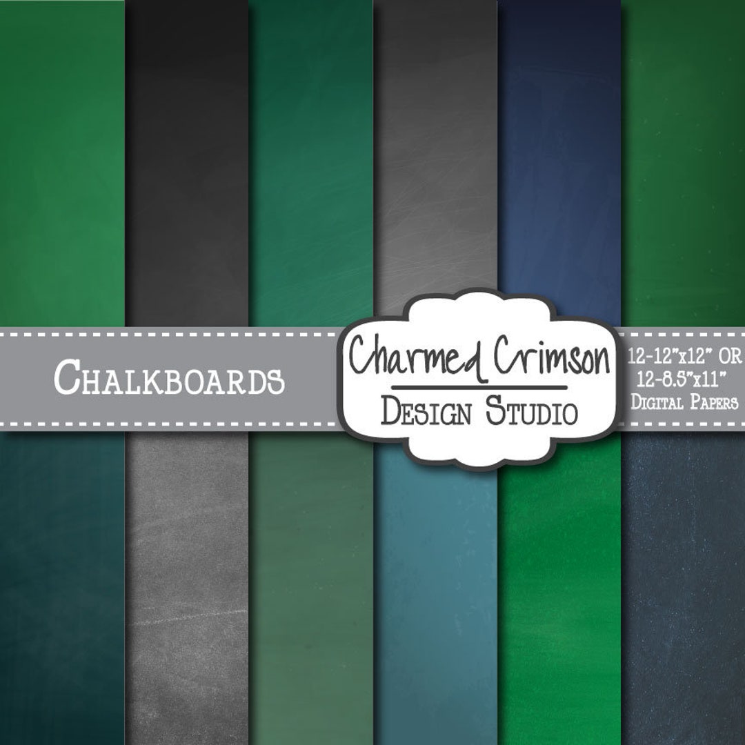 Green Chalkboard Digital Paper, Black Digital Paper, Blue Digital ...