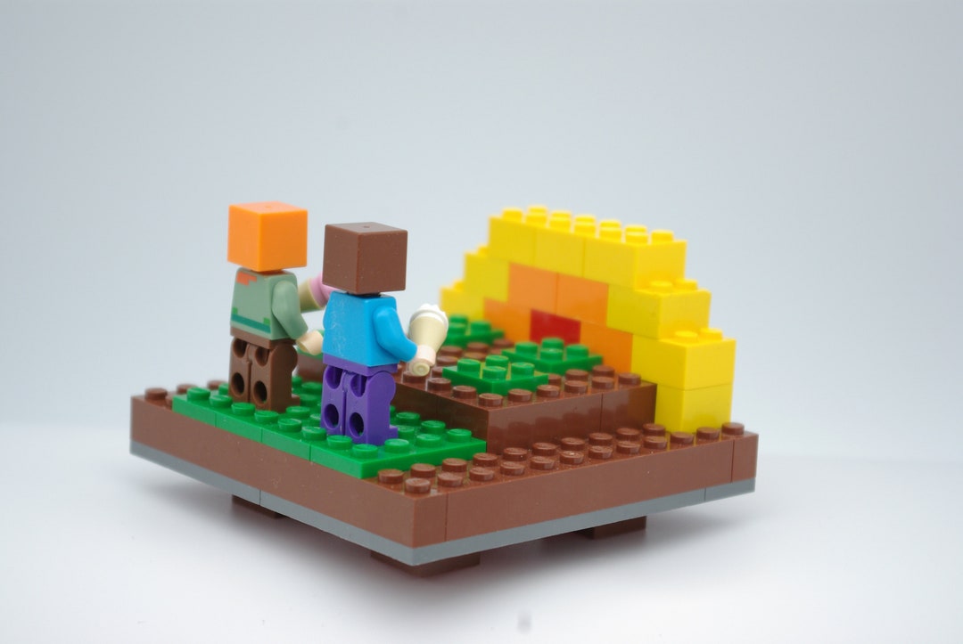 Minecraft Steve and Alex Eating Ice Cream Watching the Sunset Handmade ...