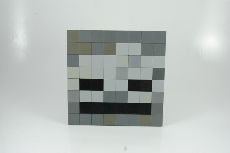 Large Minecraft Wither Skeleton Face Pixel Art Handmade From Etsy