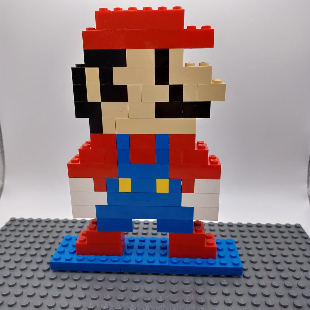 Large Mario Brothers Mario Figure Handmade From Lego Bricks and Mega ...