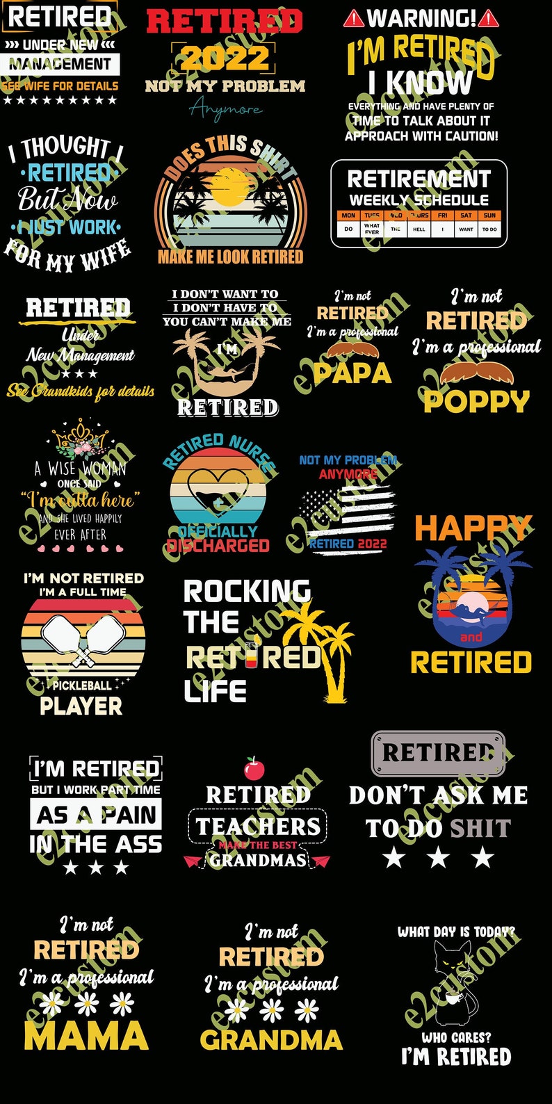 Retirement Bundle Designs. Png Files Only / Retired Logo/ Retire/ 20 ...
