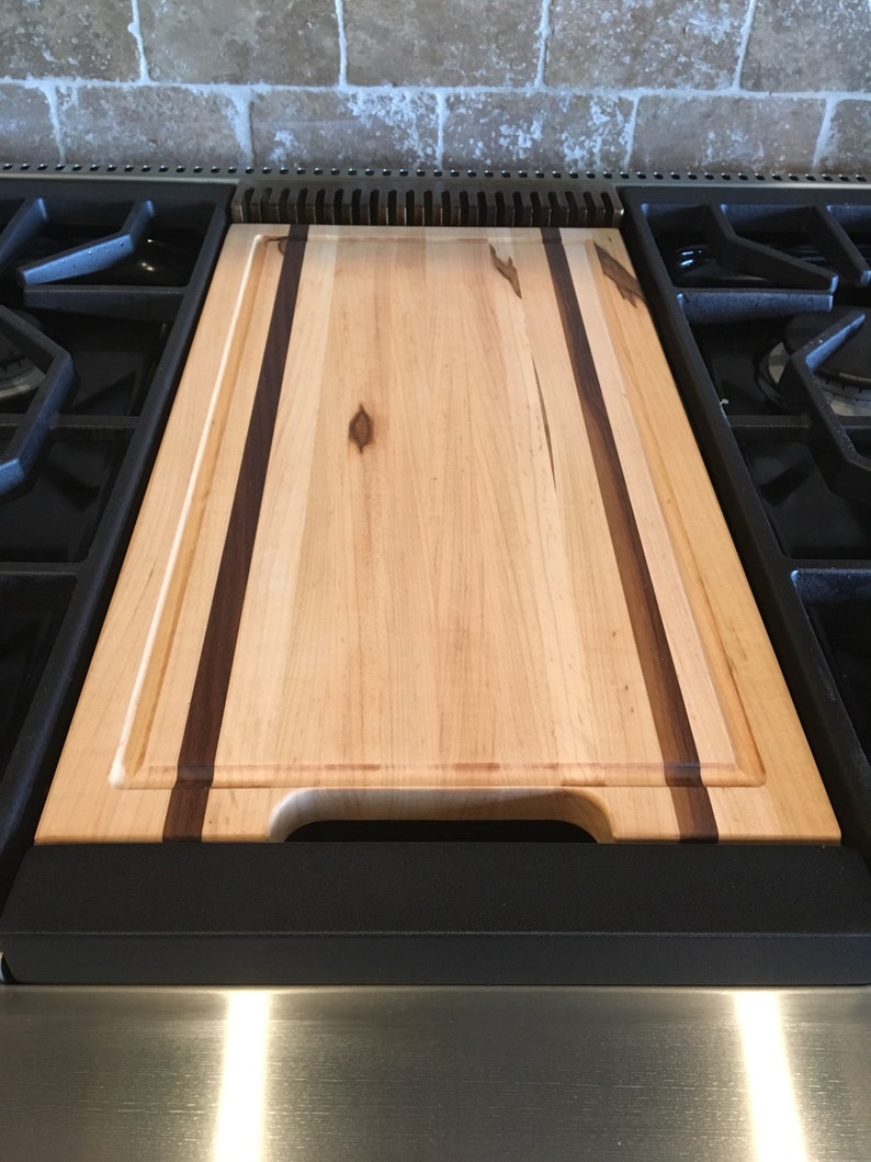 Maple with Walnut Single Griddle cutting Board Free | Etsy