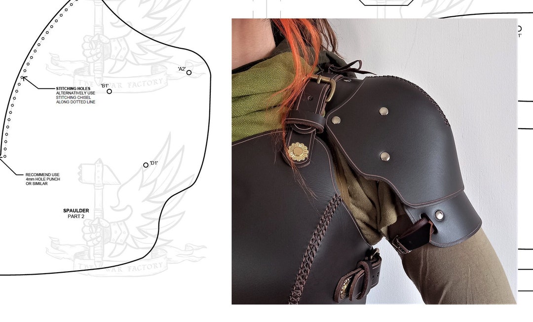 Leather Shoulder Pauldron Pattern - 'hrolf' LARP Armour - Three Sizes ...