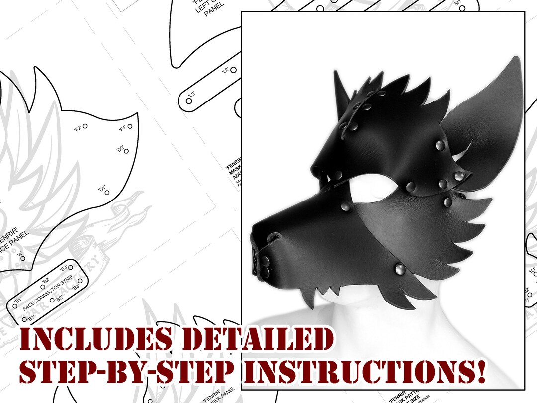 Leather 'fenrir' Wolf Mask PATTERN - With Instructions - Etsy Australia