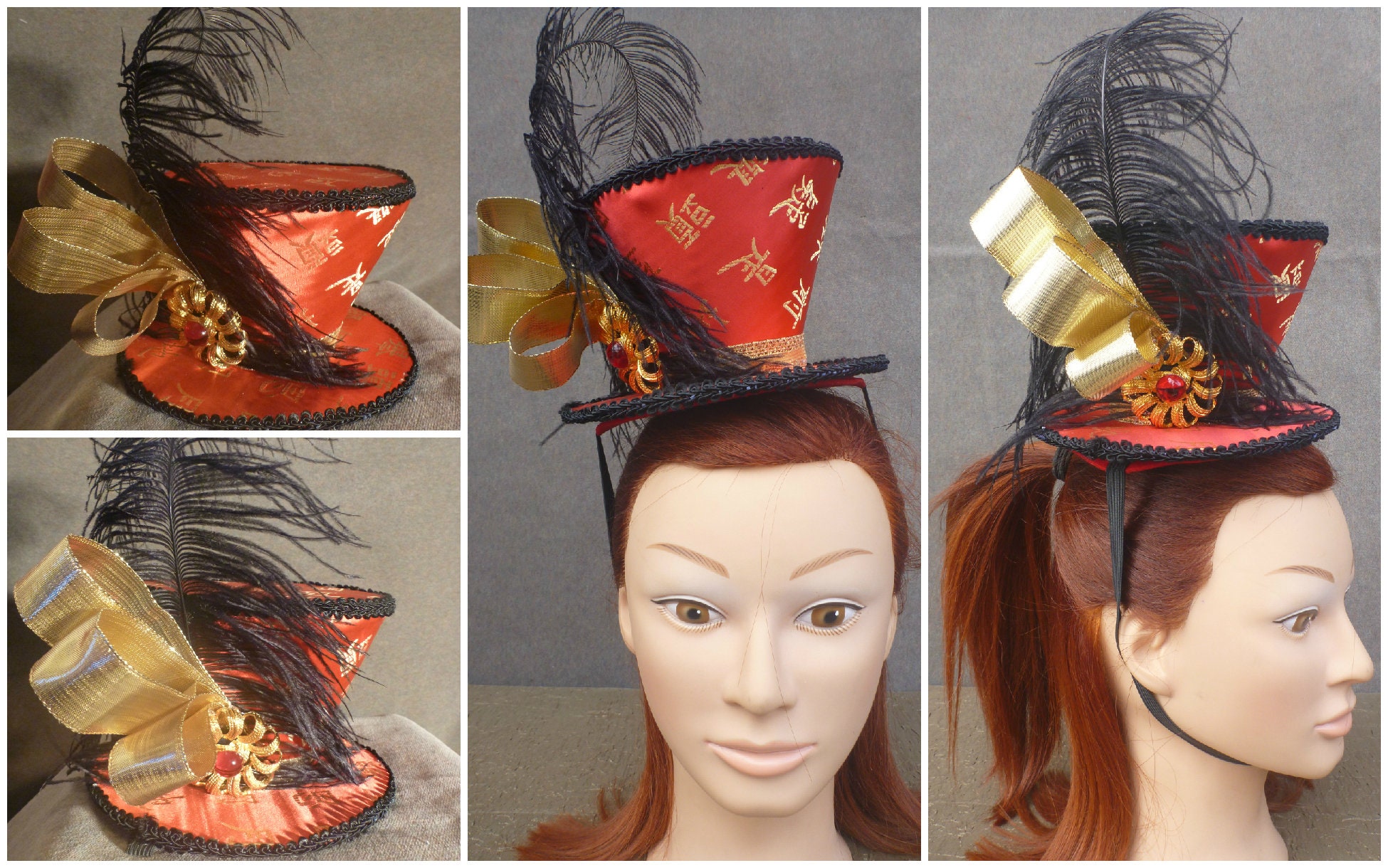 Top Hat, Mini Mad Hatter Style Fascinator for Chinese Lunar New Year ...