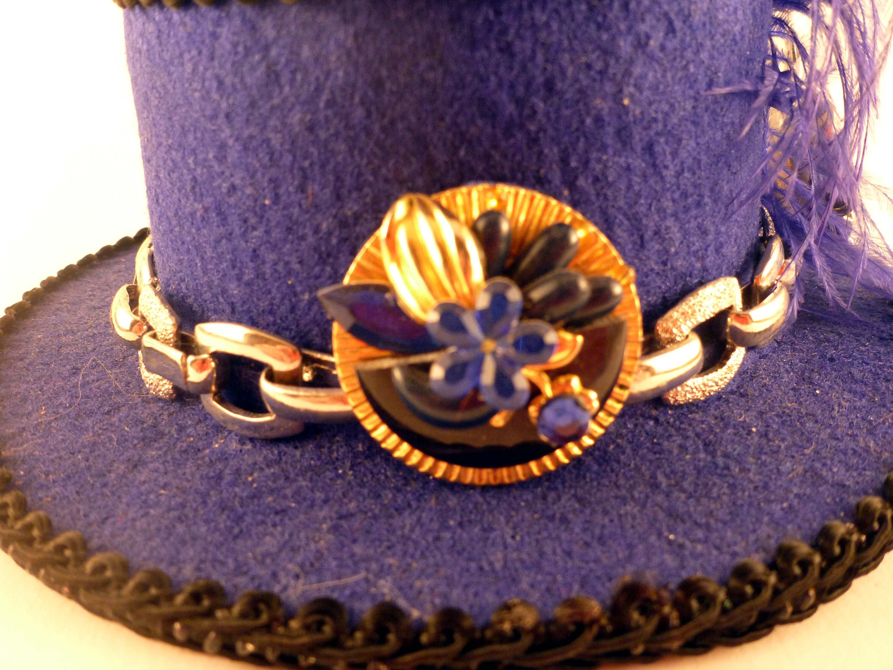 Mini Hat Fascinator, Chain Rhinestone for Burlesque Style Stage ...