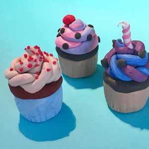 Polymer Clay Cupcake Kit / Adorable Gift / DIY Mini Food Clay Project ...