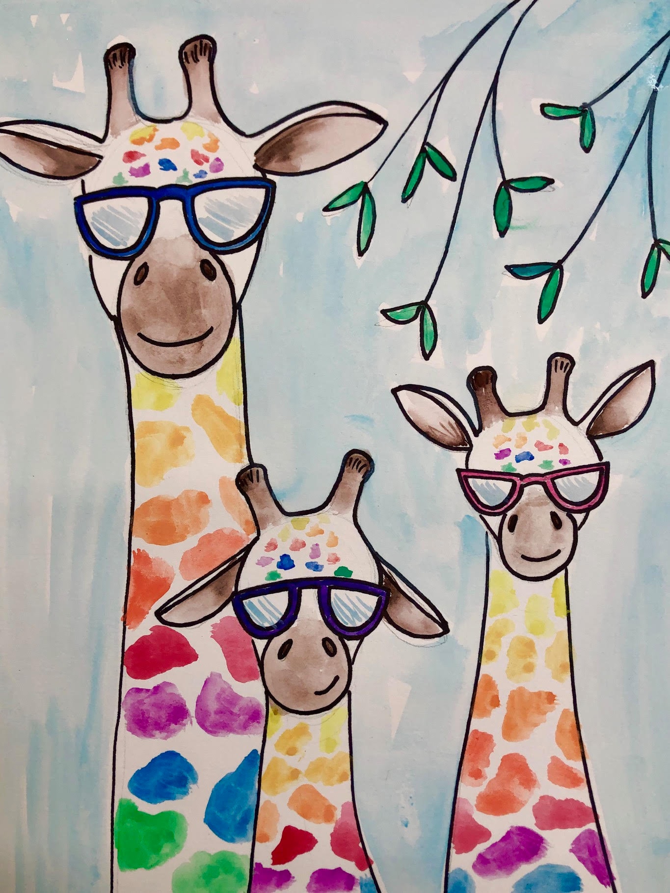 Rainbow Giraffe- Step by Step Drawing Instructions by VIRIDIAN ART ...
