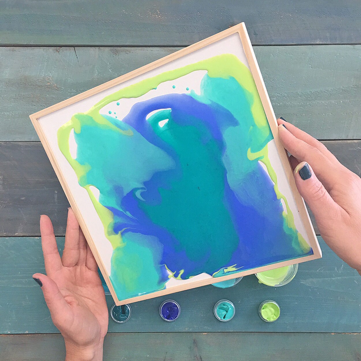 Abstract Paint Kit / DIY Modern Art / Peacock Pour Painting / Unique ...