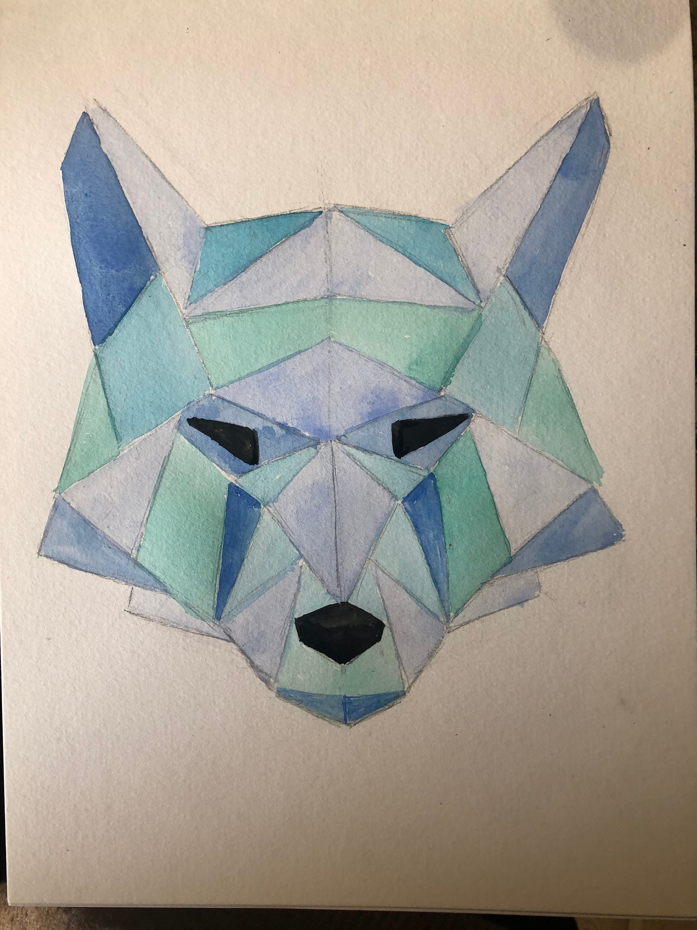 Geometric Wolf- Step by Step Drawing Instructions by VIRIDIAN ART ...