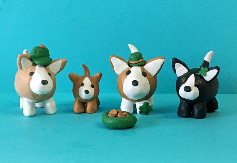 Corgi Puppy Clay Kit // Adorable St. Paddy's Day Gift // DIY Polymer ...