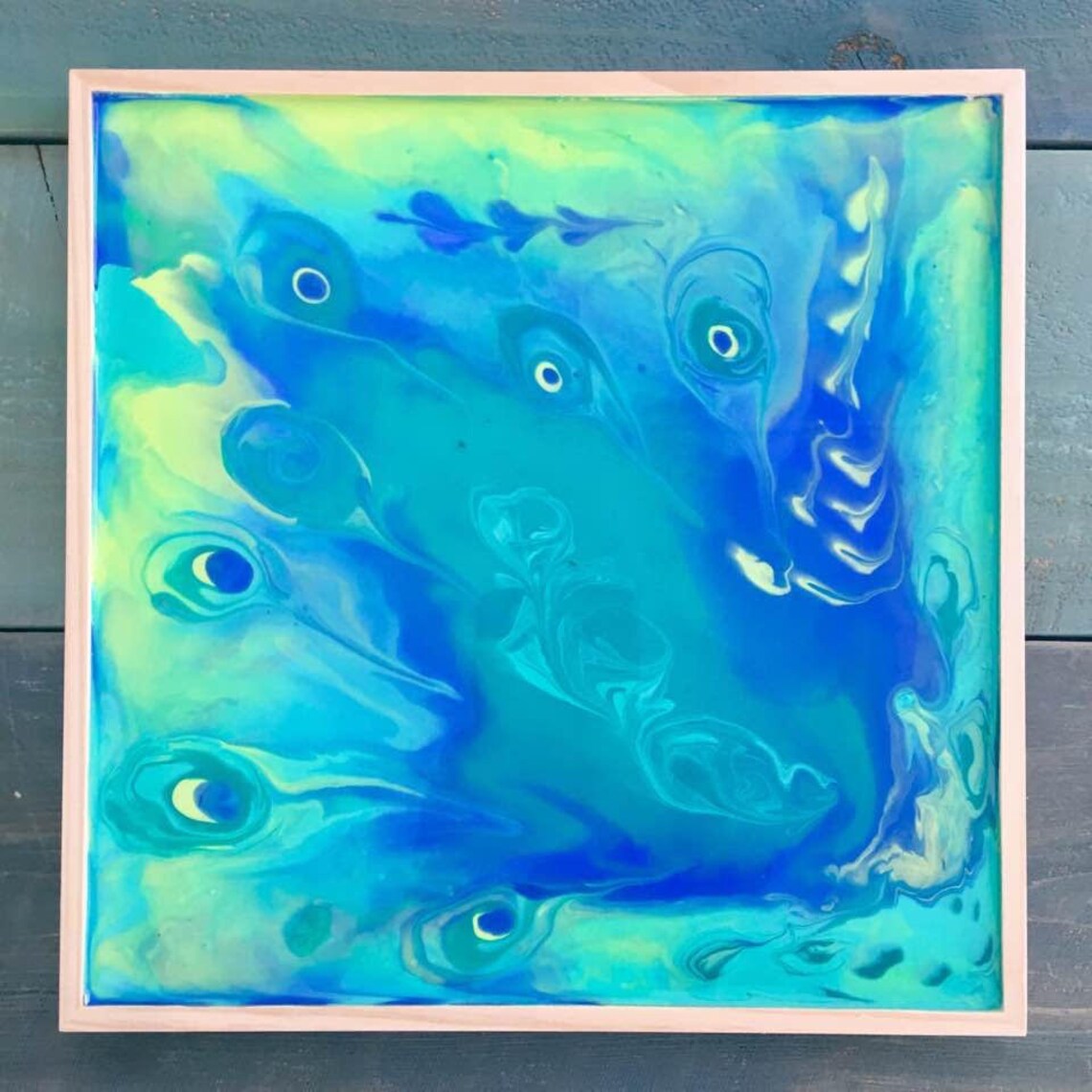 Abstract Paint Kit / DIY Modern Art / Peacock Pour Painting / Unique ...