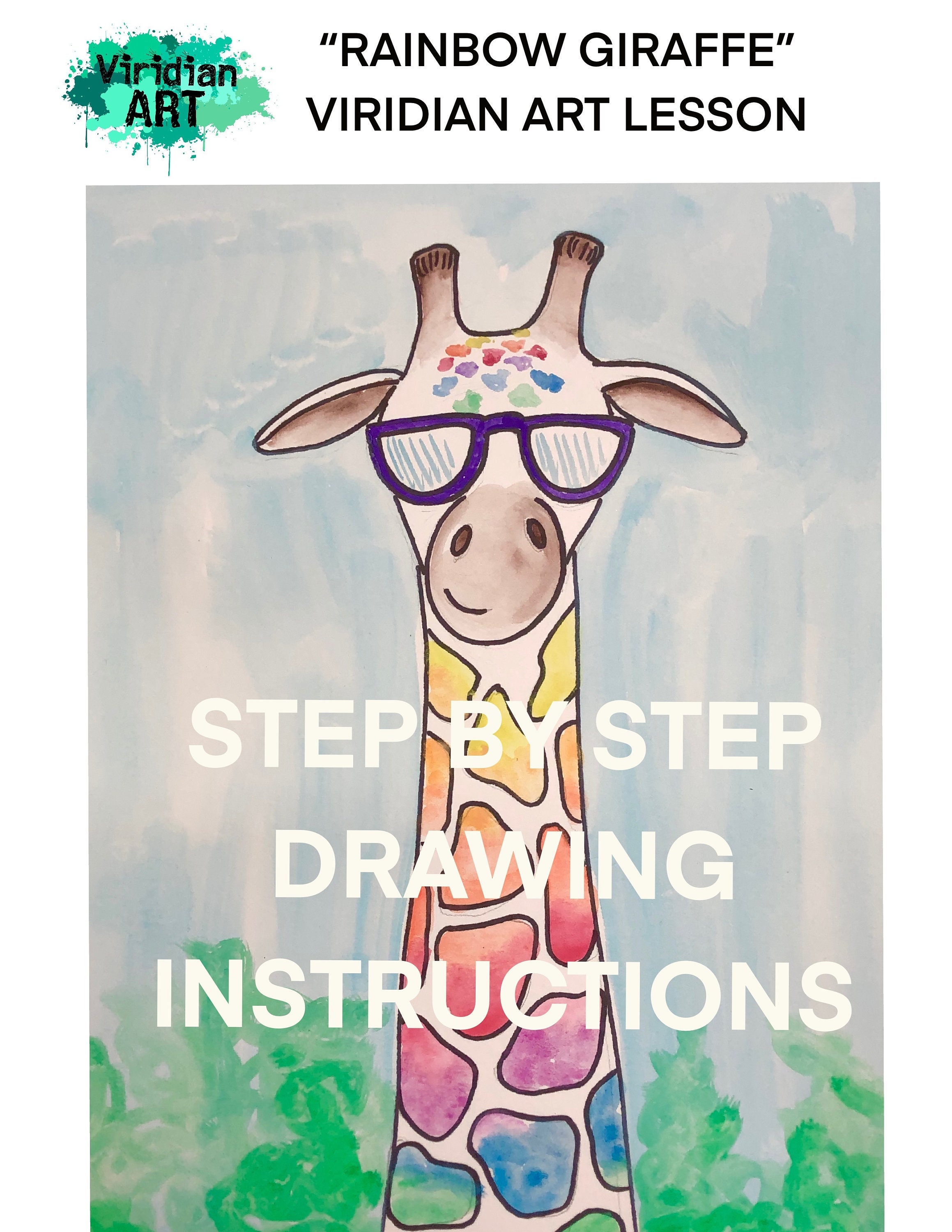 Rainbow Giraffe- Step by Step Drawing Instructions by VIRIDIAN ART ...