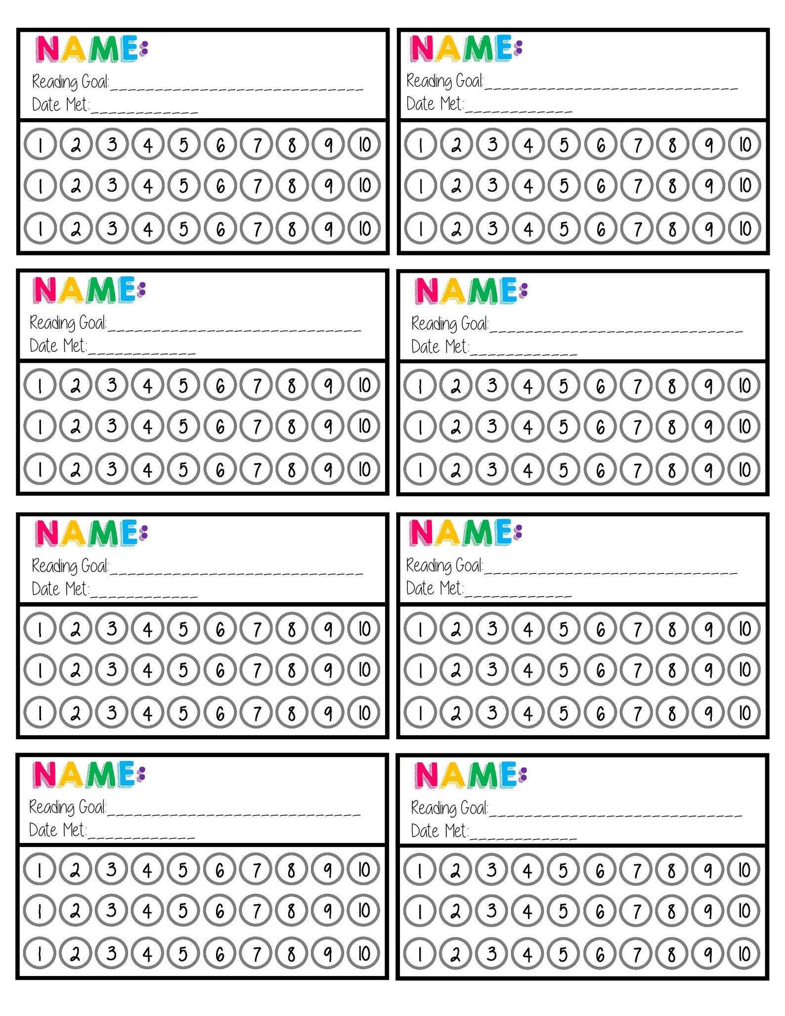 Reading Punch Cards Digital Download Home School Classroom - Etsy