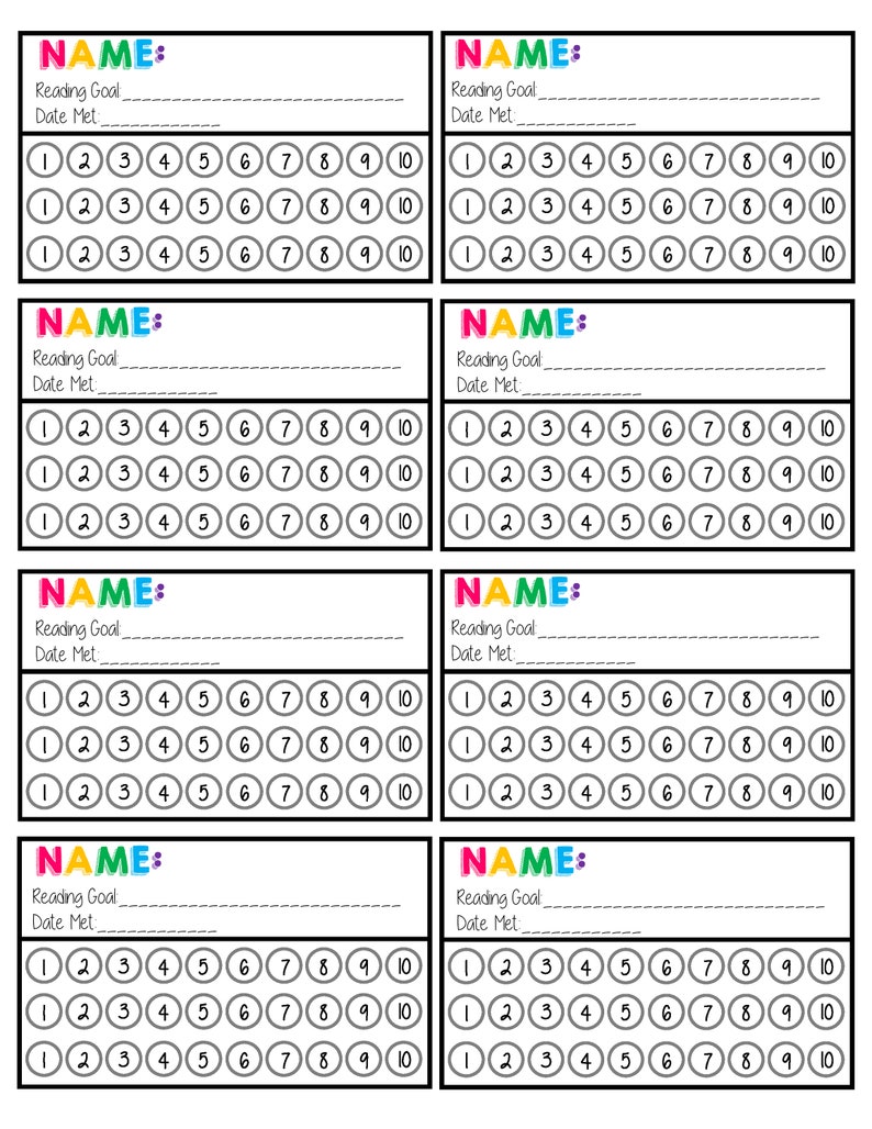 Reading Punch Cards Digital Download Home School Classroom - Etsy
