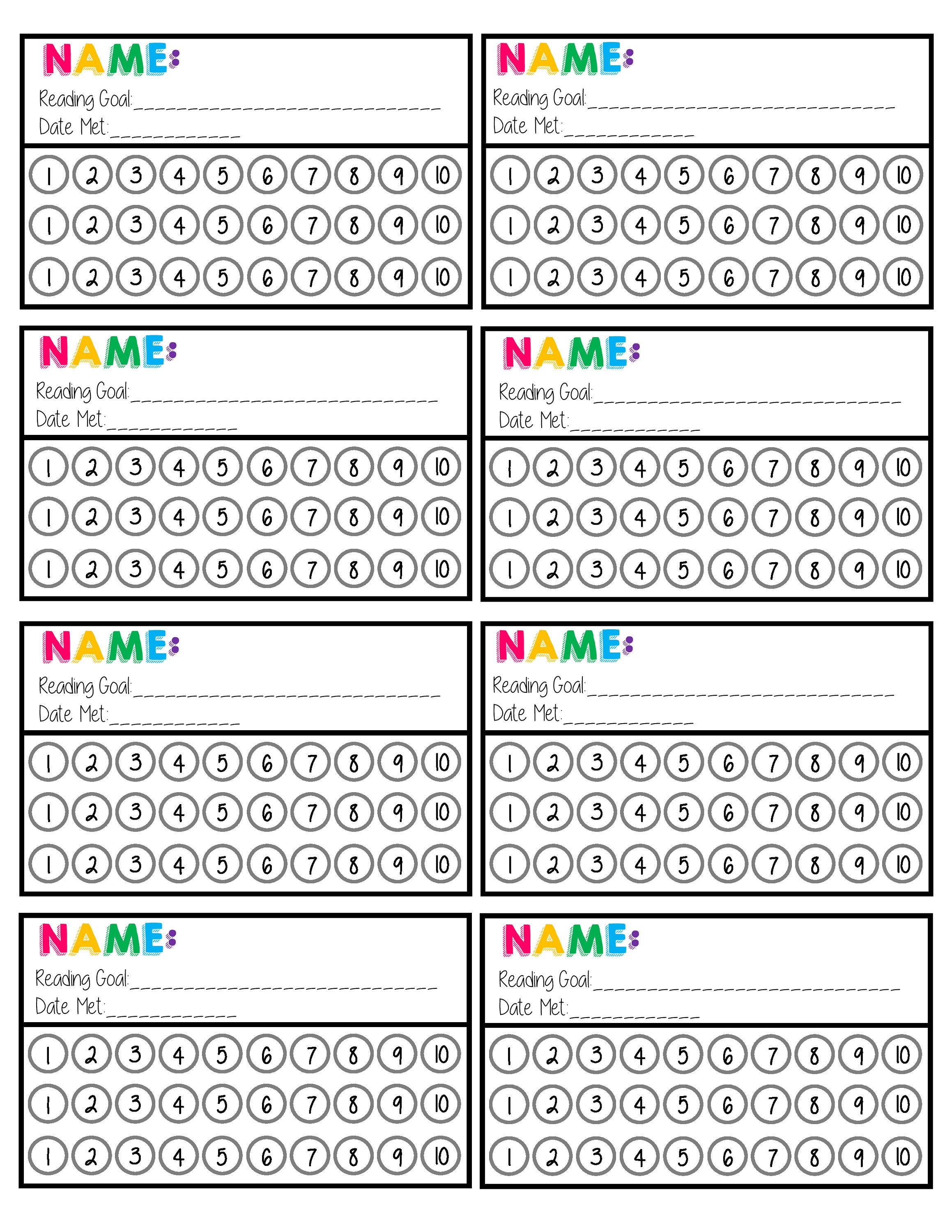 Reading Punch Cards Digital Download Home School Classroom - Etsy