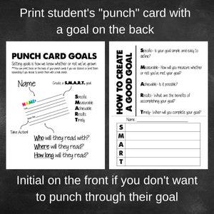 Reading Punch Cards- Digital Download- Home School- Classroom Reading ...