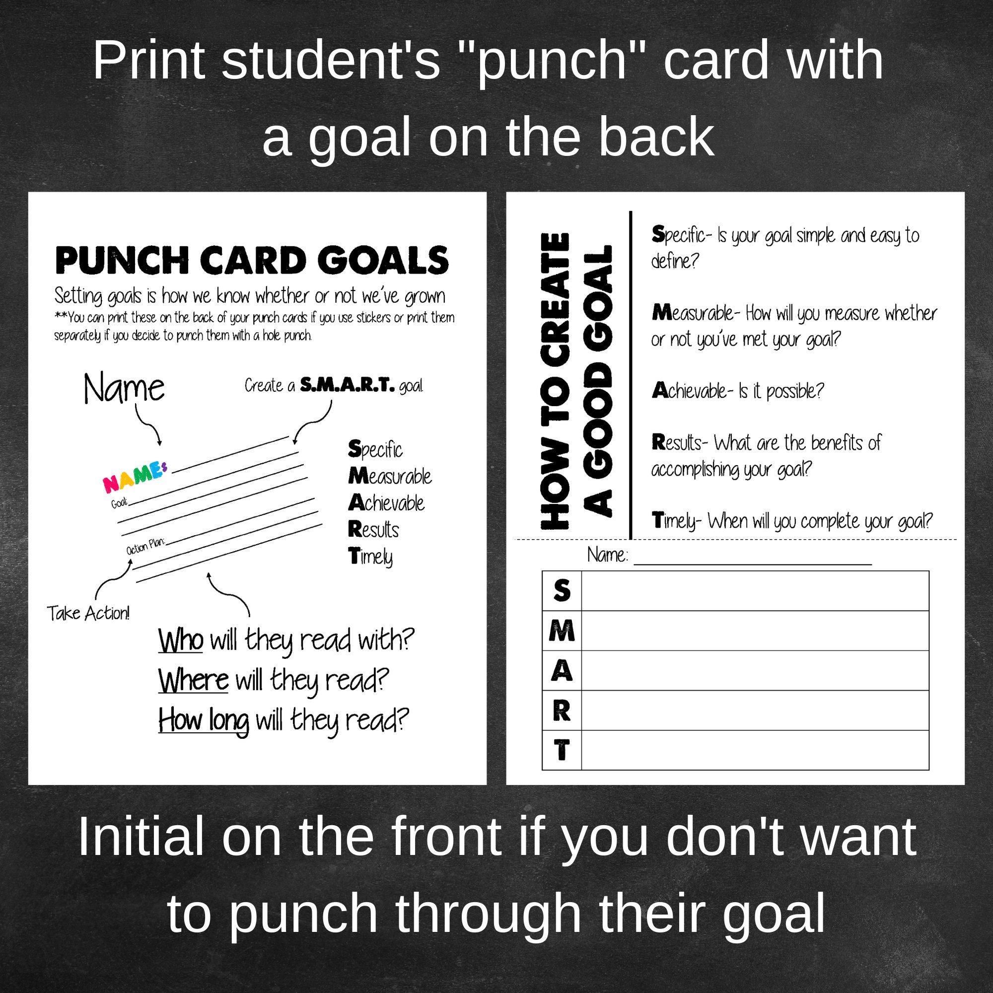 Reading Punch Cards Digital Download Home School Classroom Reading ...