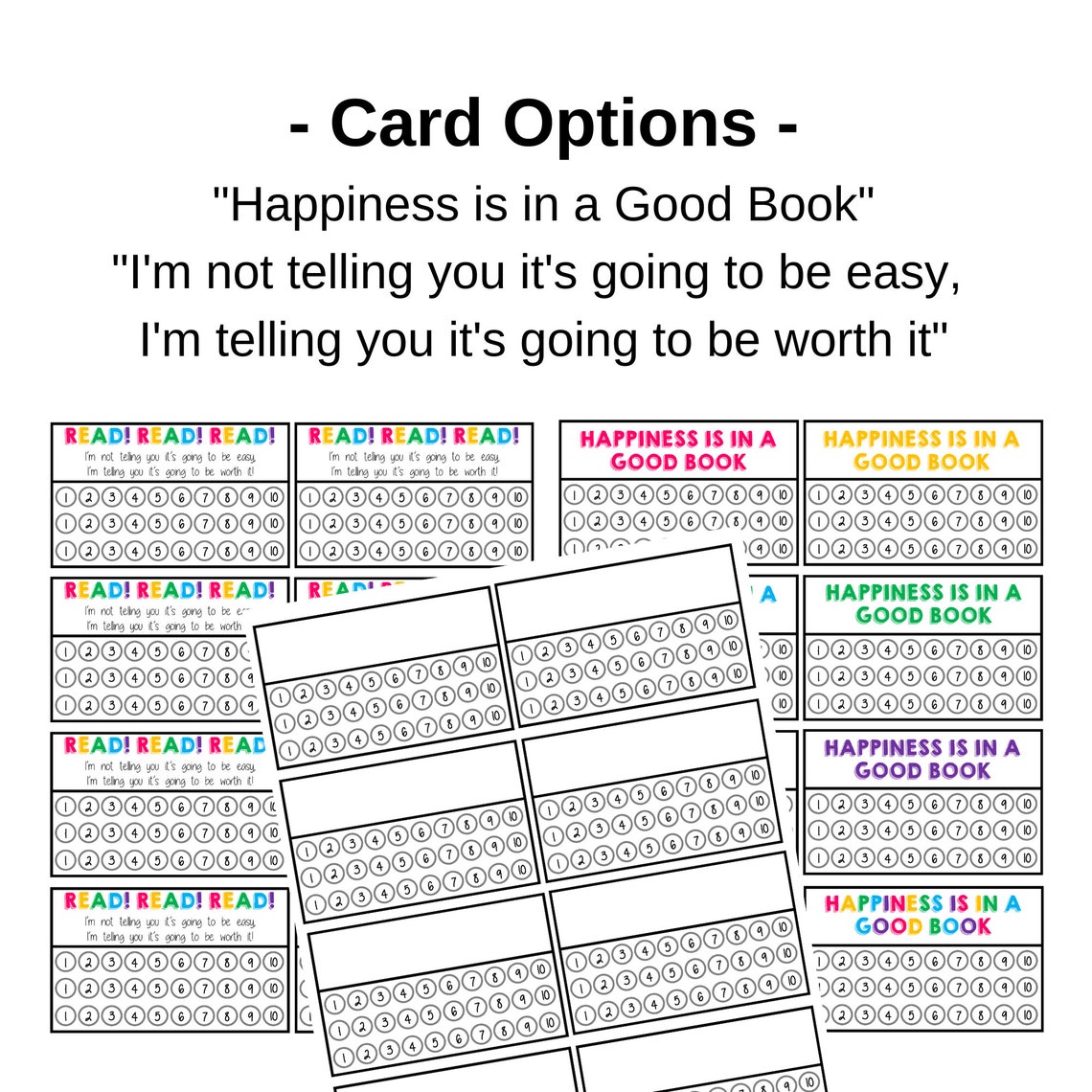 Reading Punch Cards Digital Download Home School Classroom - Etsy