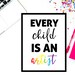 Every Child is an Artist- Pablo Picasso Quote,nursery Decoration,kids ...
