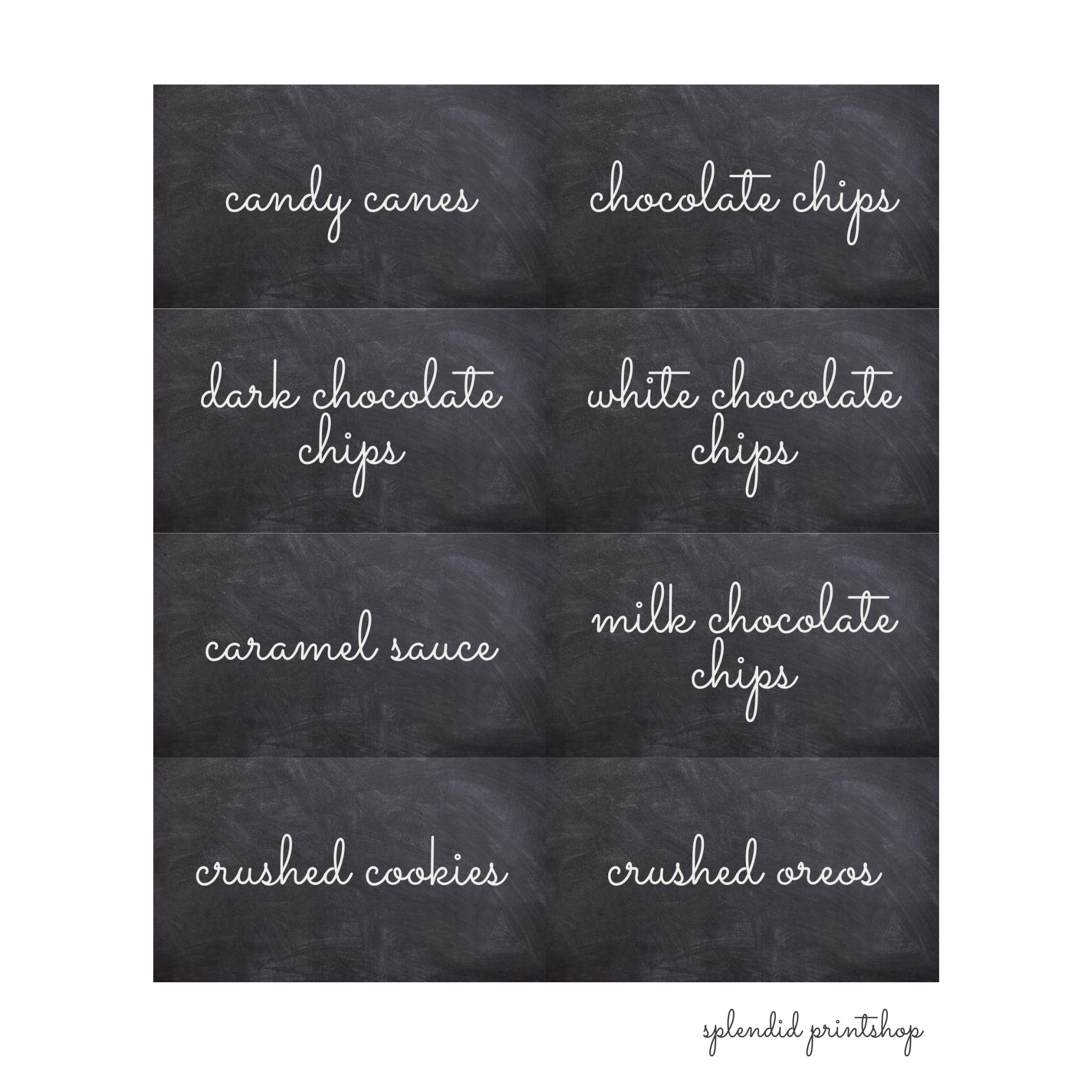 Simple Hot Cocoa Bar Printable Labels - Etsy