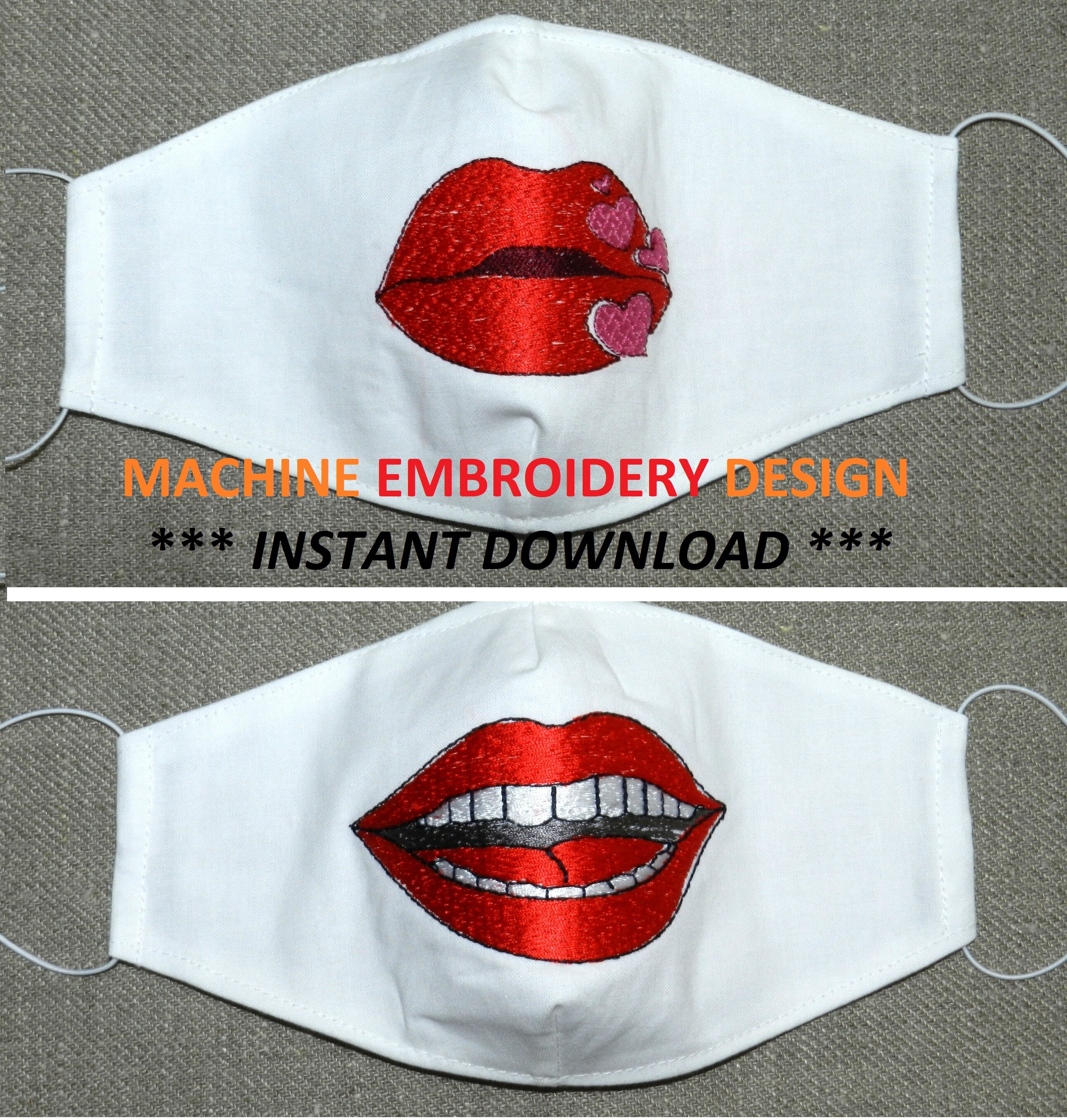 Embroidery Designs Lips Digital Files Embroidery Mouth - Etsy