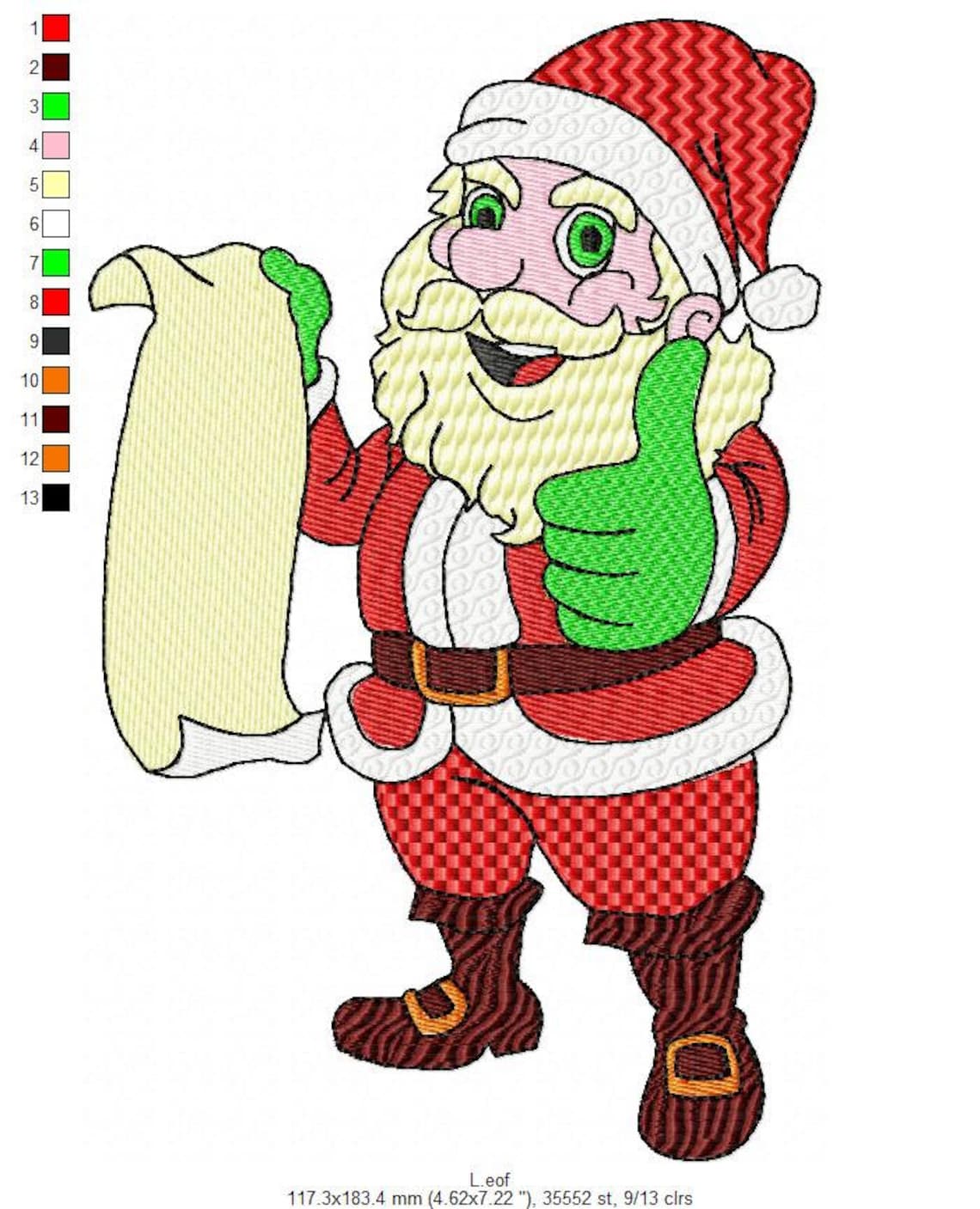Santa Machine Embroidery Designs, Instant Download Files, 3 Sizes - Etsy
