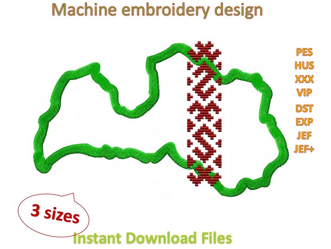 Latvia Embroidery, Machine Embroidery Latvian Ethnic Sign, Jumis ...