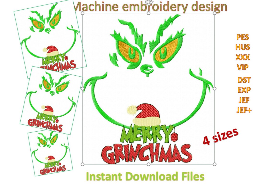 Merry Grinchmas Machine Embroidery Designs, Instant Download Files, in ...
