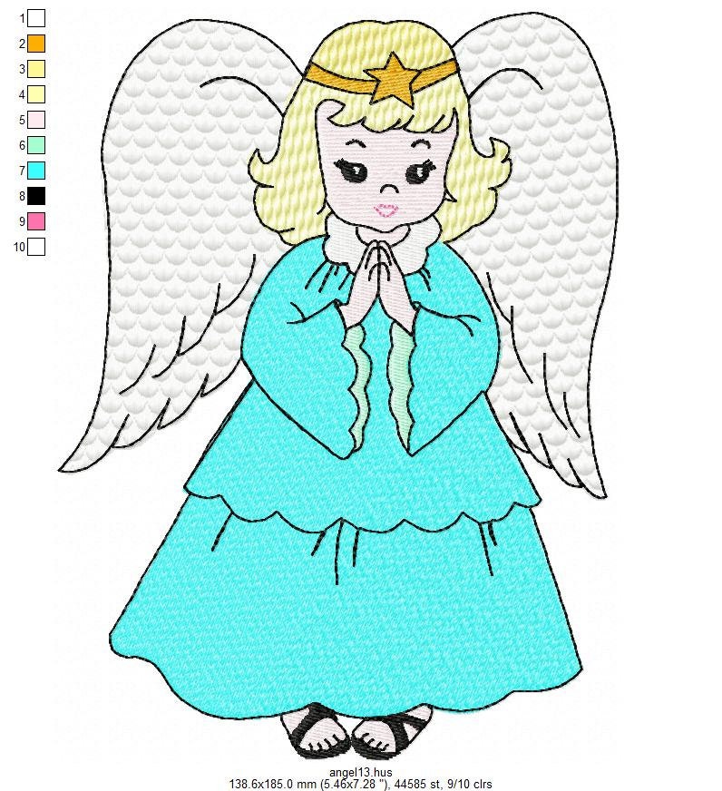 Angel Embroidery Design for Machine Embroidery, Embroidery Angel ...