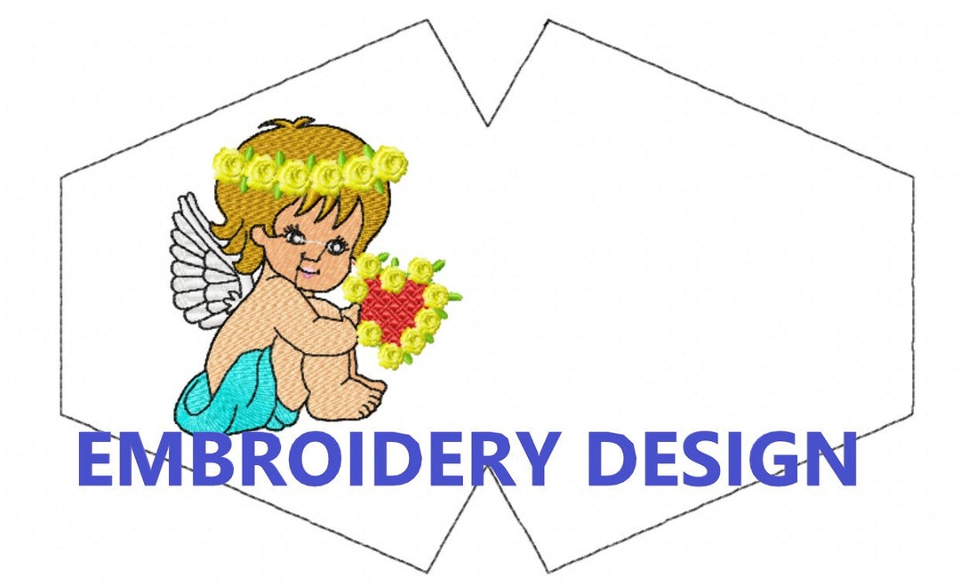 Machine Embroidery ANGEL Face Mask Design, EMBROIDERY Design for Face ...