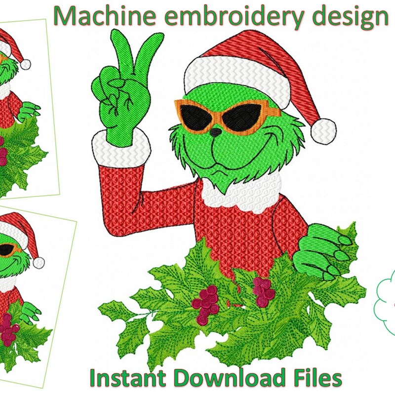 Grinch Embroidery - Etsy