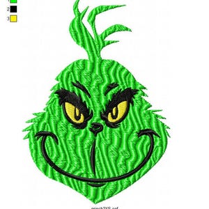 Grinch Machine Embroidery Designs, Instant Download Files, in 7 Sizes ...