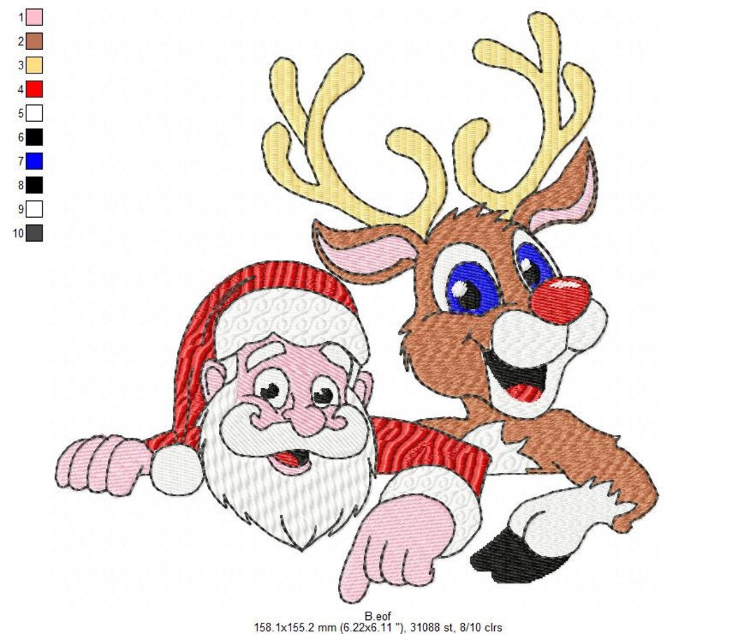 Santa Machine Embroidery Designs, Instant Download Files - Etsy