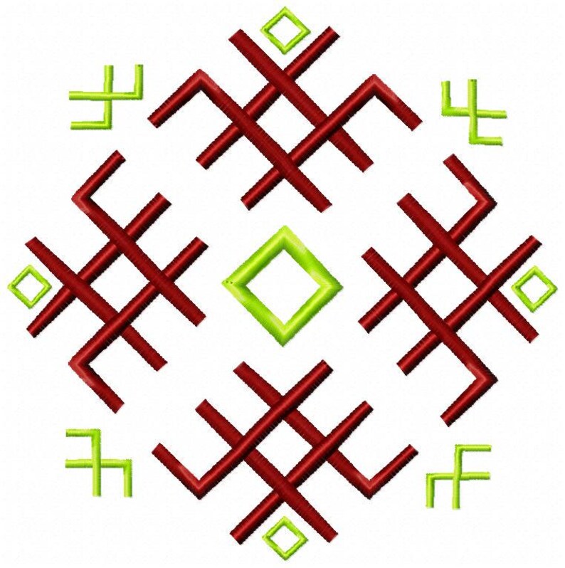 Folk Style Symbols Machine Embroidery Design Latvian Ethnic Sign, Jumis ...