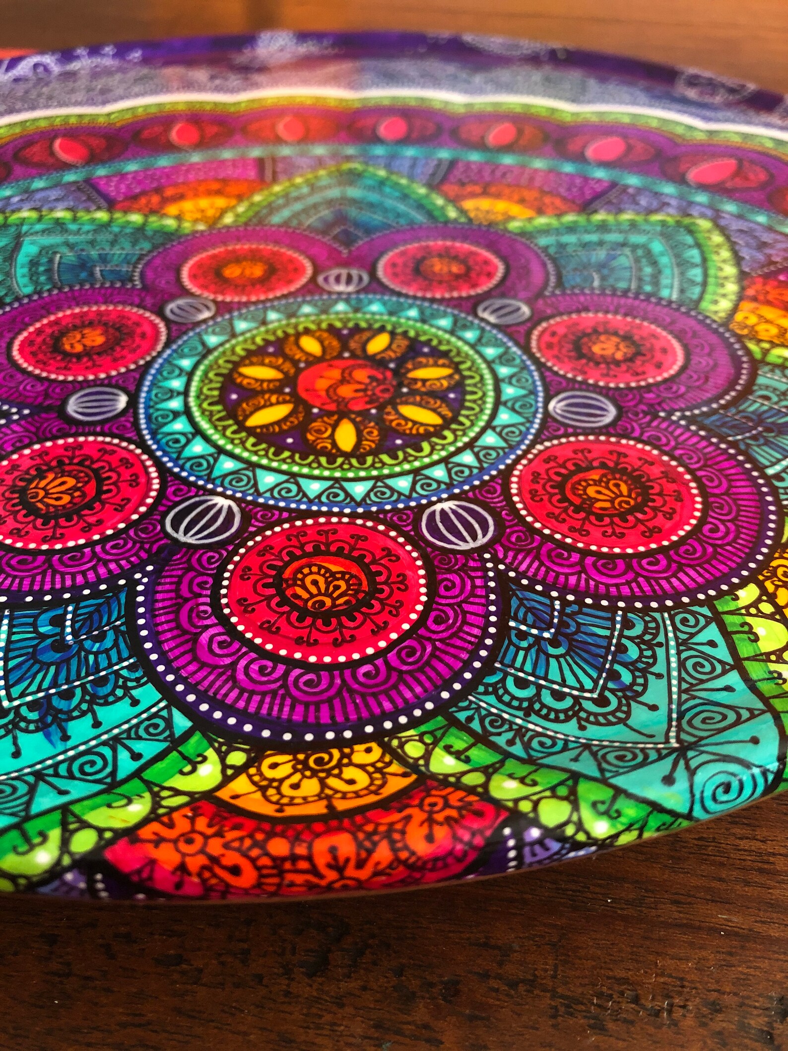 14 Hand Painted Mandala Revolving Tray. - Etsy