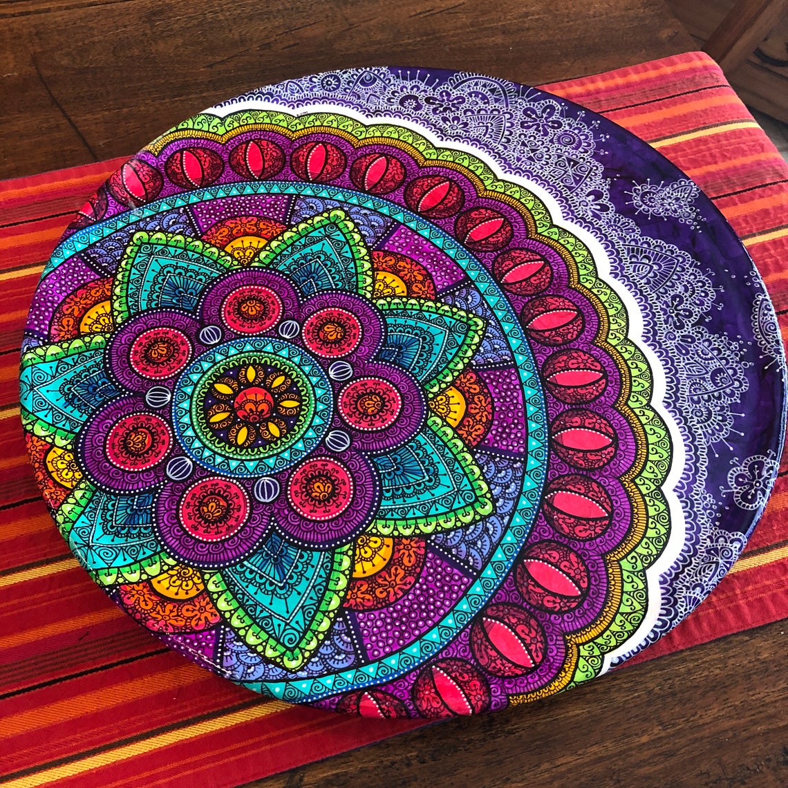 14 Hand Painted Mandala Revolving Tray. - Etsy