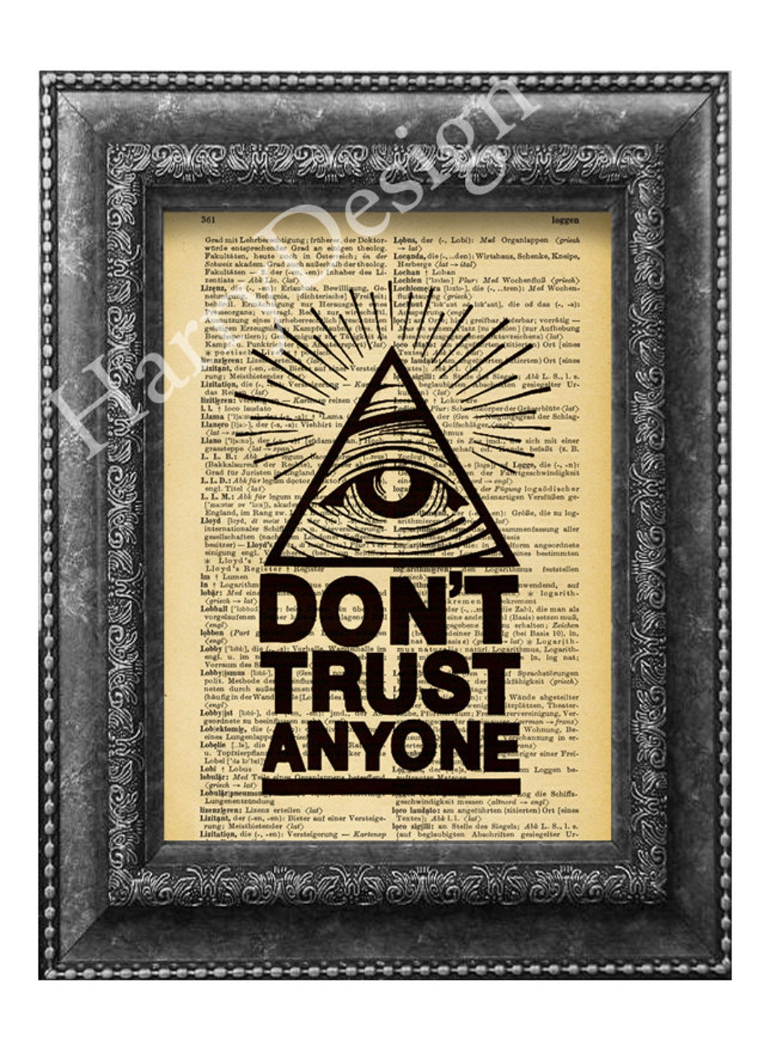 All Seeing Eye Print: Illuminati Dictionary Art, Upcycled Book - Etsy
