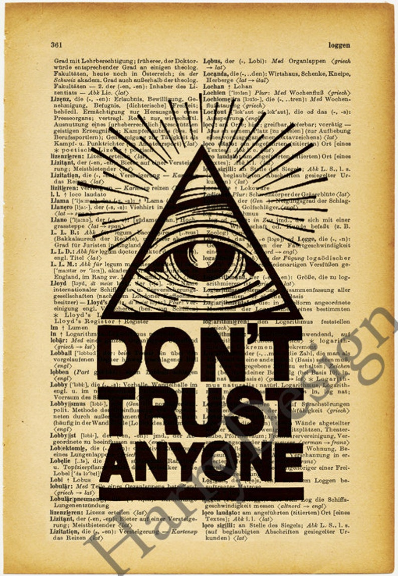 All Seeing Eye Print: Illuminati Dictionary Art, Upcycled Book - Etsy
