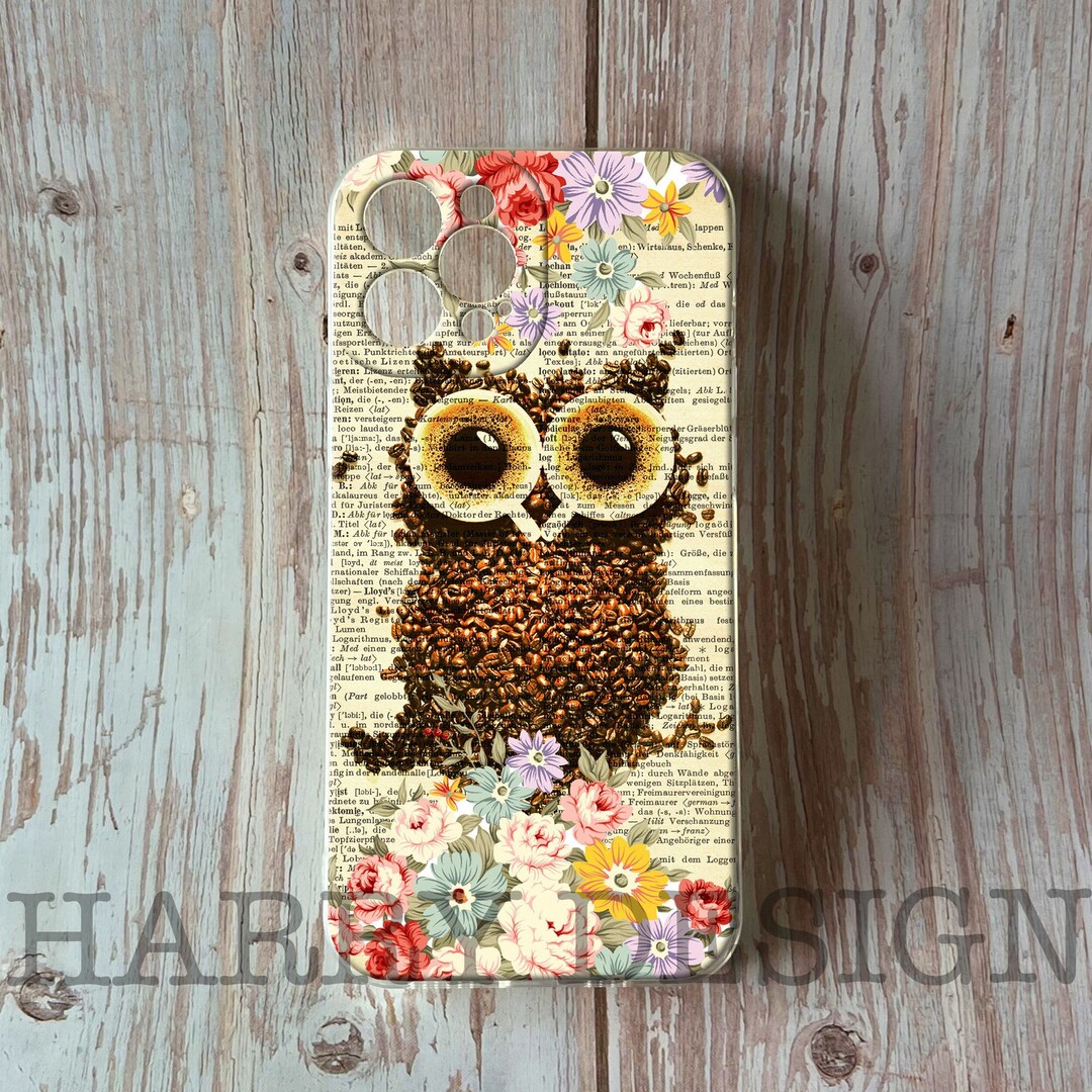Coffee Bean Owl Floral Phone Case: iPhone & Samsung Galaxy - Etsy