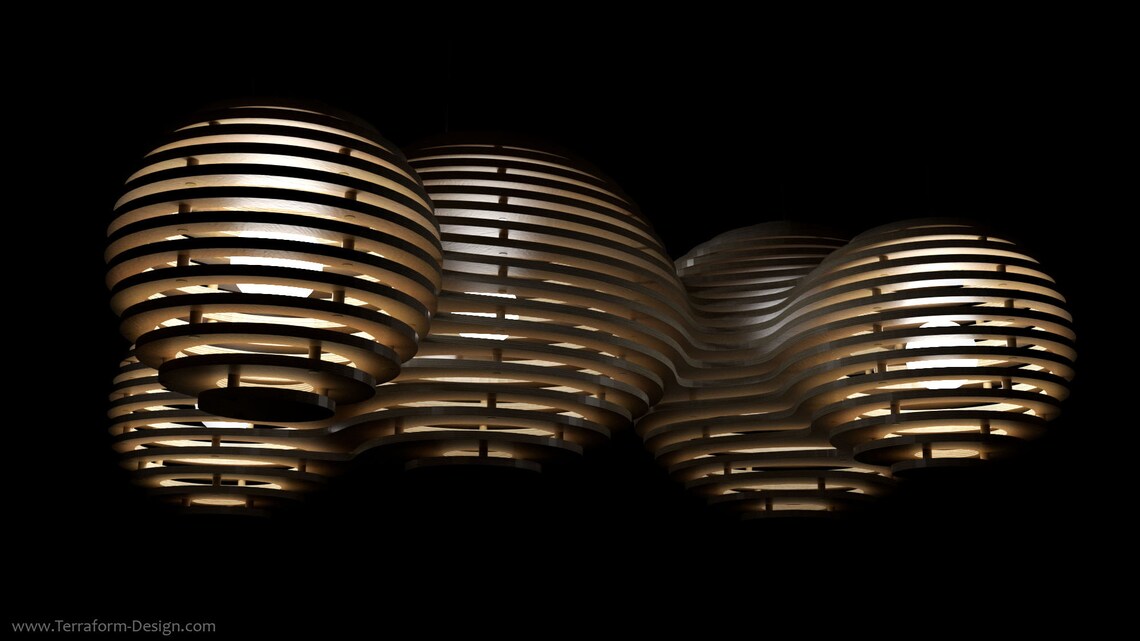 Nativi Chandelier CNC Cut Parametric Light Fixture - Etsy