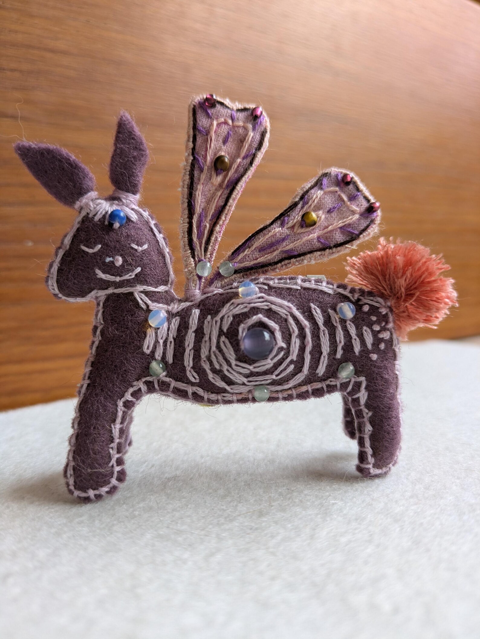 Hand-embroidered Brooch. Embroidery Pins. Winged Creatures of Blessings ...