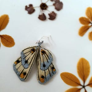Hand-embroidered.wing Earrings. Embroidery Art. Stump Work Embroidery ...
