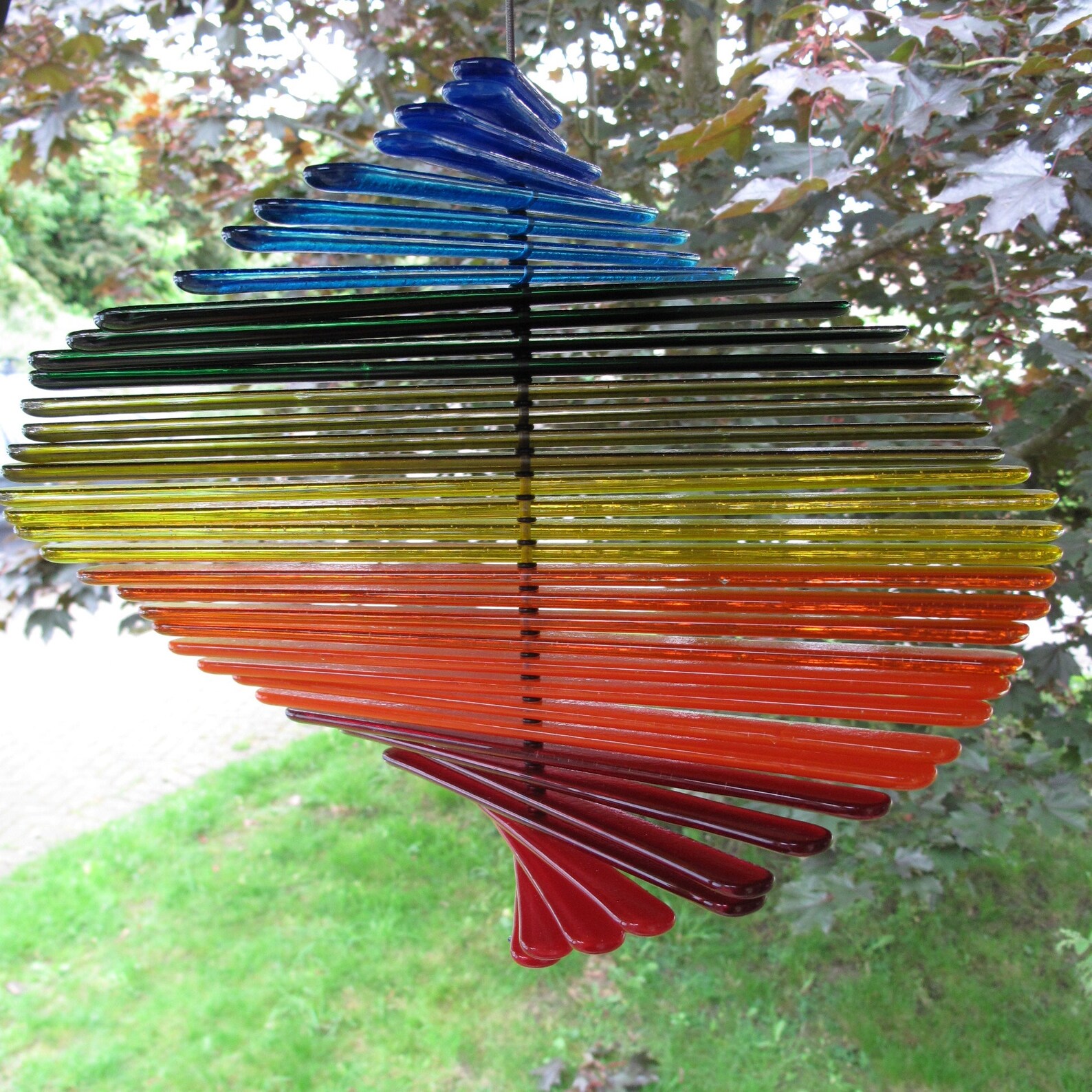 3D Glass Sculpture Hanging Glass Art Large Glass Mobile - Etsy