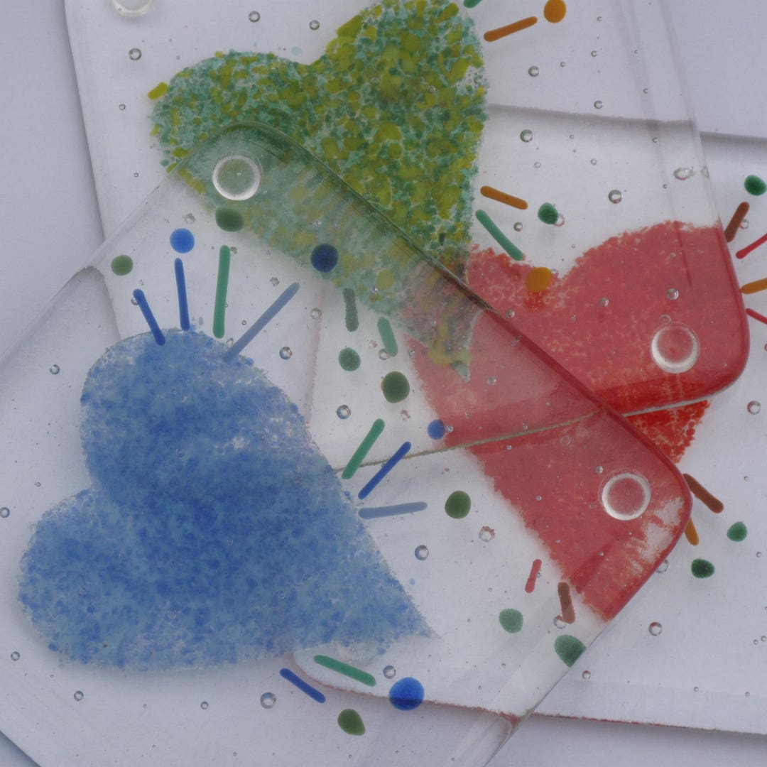 Heart Glass Coaster Beautiful Unusual Design Gift Box - Etsy