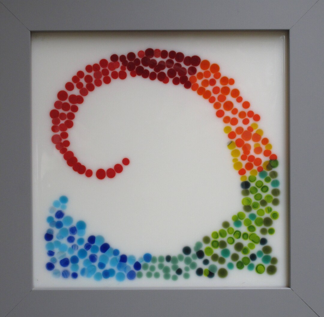 Rainbow Wave Fused Glass Wall Art Handmade Unique Art Gift - Etsy