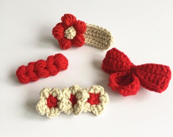 Crochet Adorable Cute Flower Clip Handmade Hair Pin Clip | Etsy